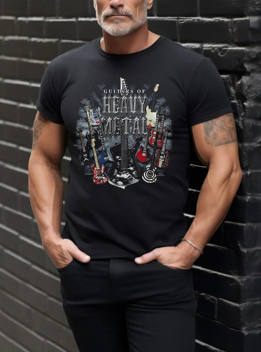 Guitars Of Heavy Metal Printed Men's T-shirt – chicyea