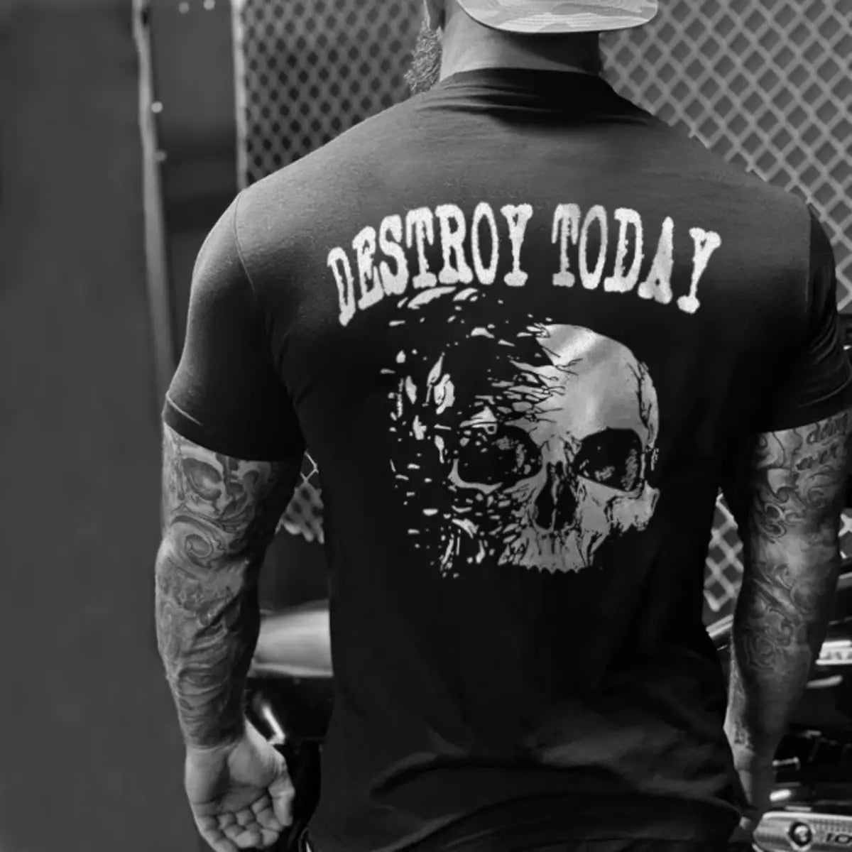 Livereid DESTROY TODAY SKULL PRINT T-SHIRT – chicyea